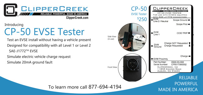 ClipperCreek, Inc. Announces Release of EVSE Tester