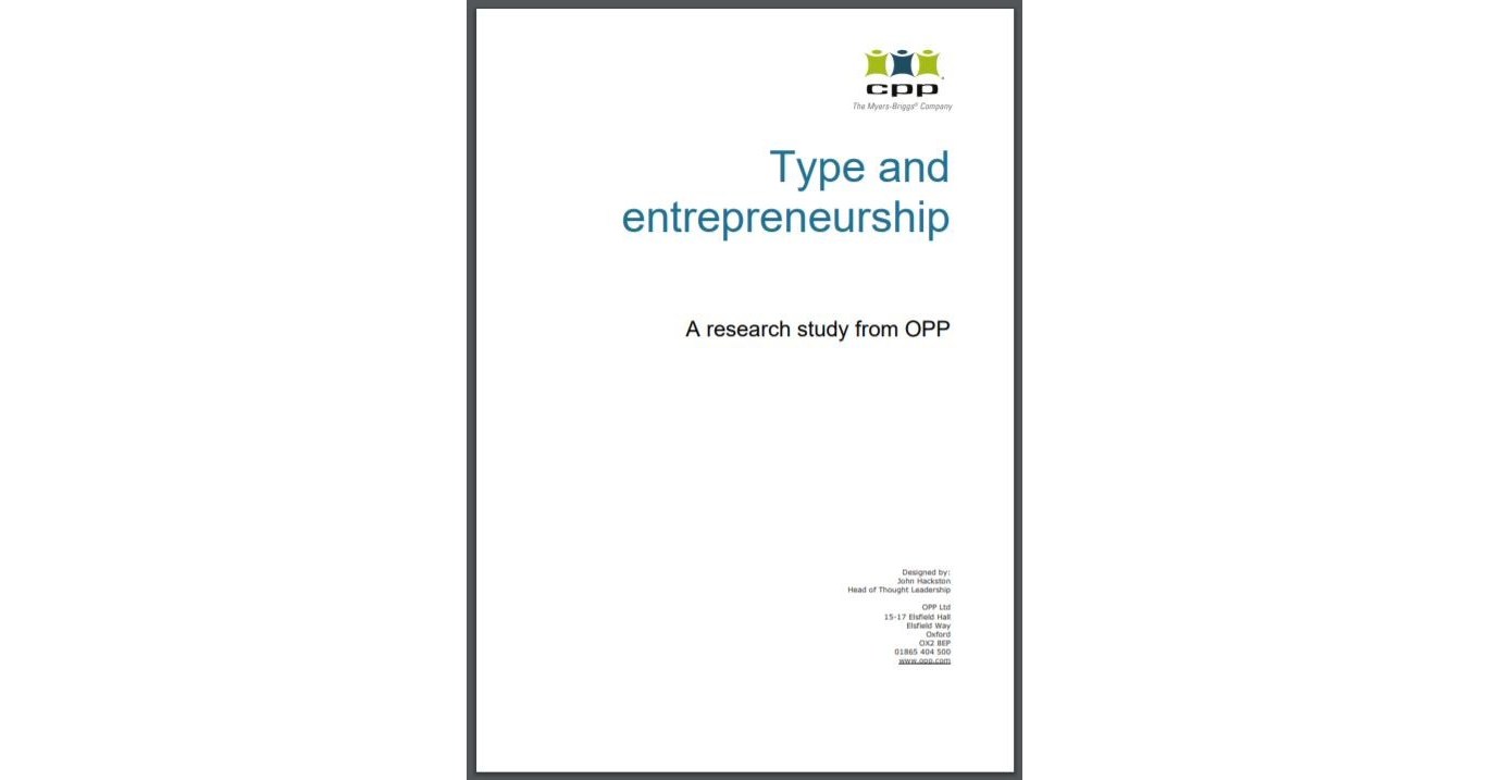 Is there an Entrepreneurial Personality? CPP Report Reveals the Answer