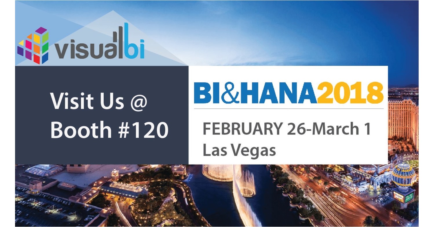 Visual BI to Exhibit at BI & HANA 2018 in Las Vegas