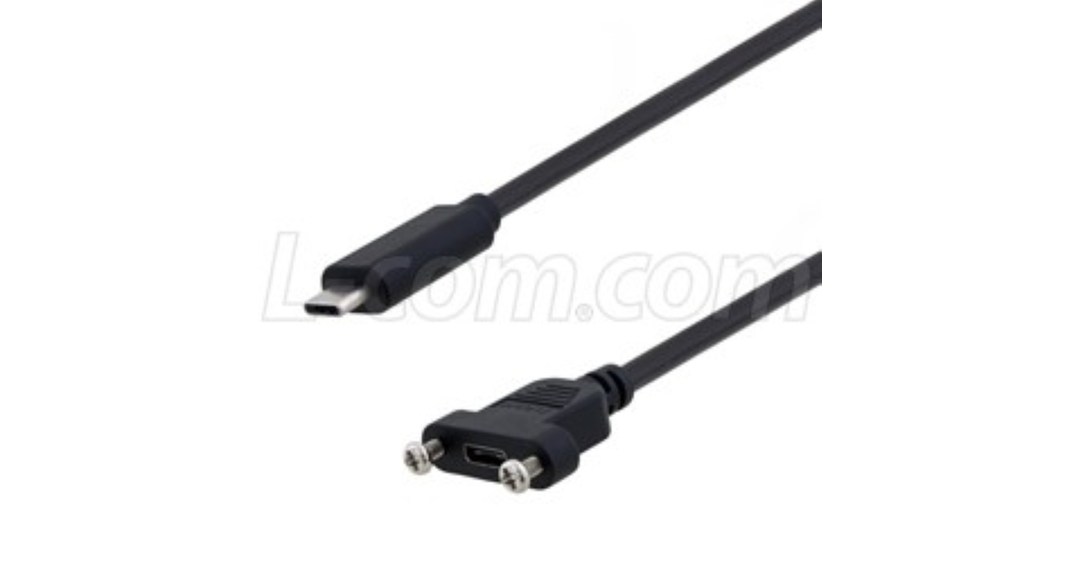 L-com Releases USB 2.0 Type-C Cables with Panel-Mount Connectors