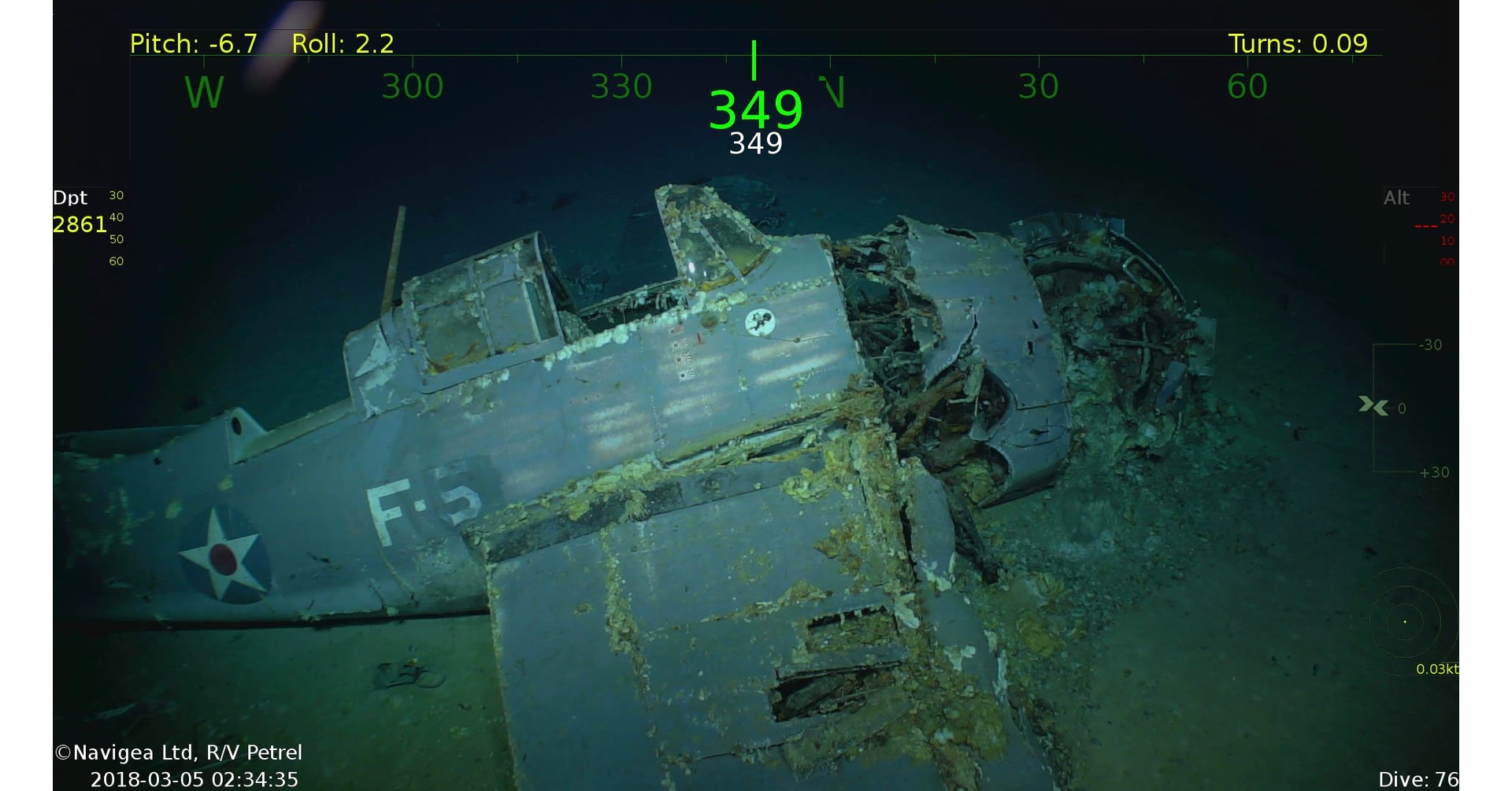 Wreckage from the USS Lexington (CV-2) Located in the Coral Sea 76 ...