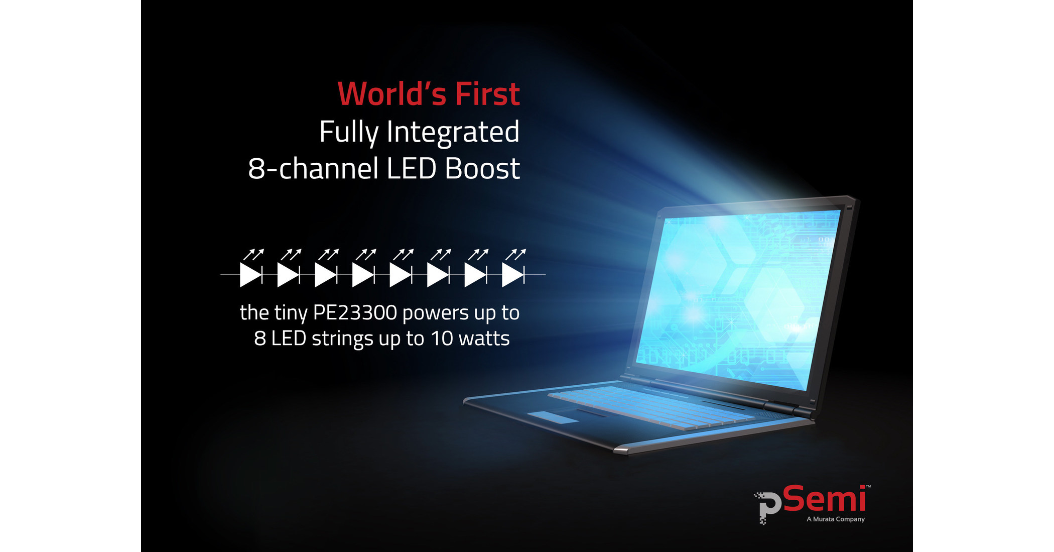 pSemi Releases World's First, Fully Integrated, 8-channel LED Boost