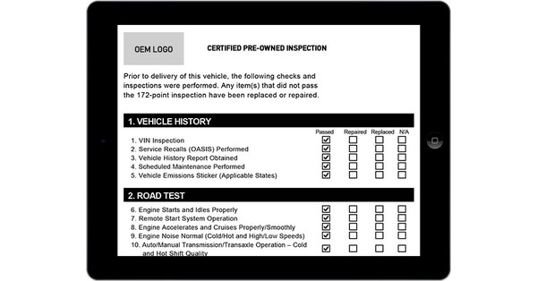 Multiple OEM CPO Checklists Added to InspectionNotes and ReconMonitor ...