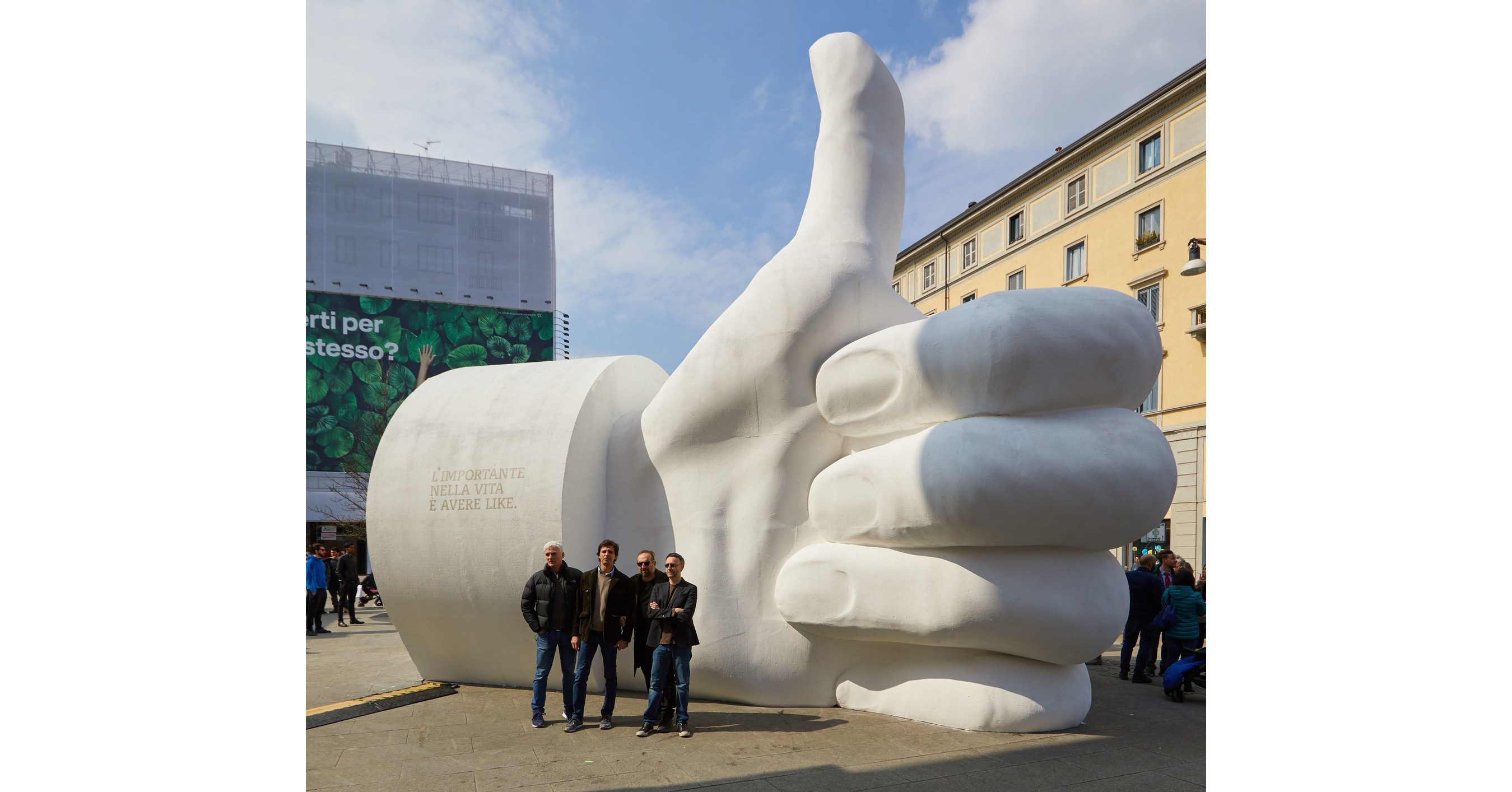 A Mysterious Giant 'Like' Statue Destroyed for the Launch of the ...