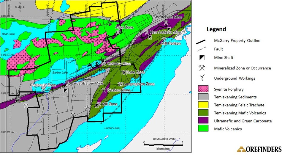 Orefinders to Acquire the McGarry Mine & 2.4 km Strike Length of the ...