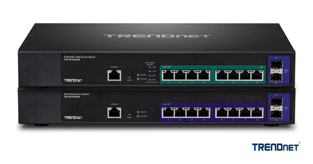 TRENDnet launches 2.5G managed switches with 10G fiber support