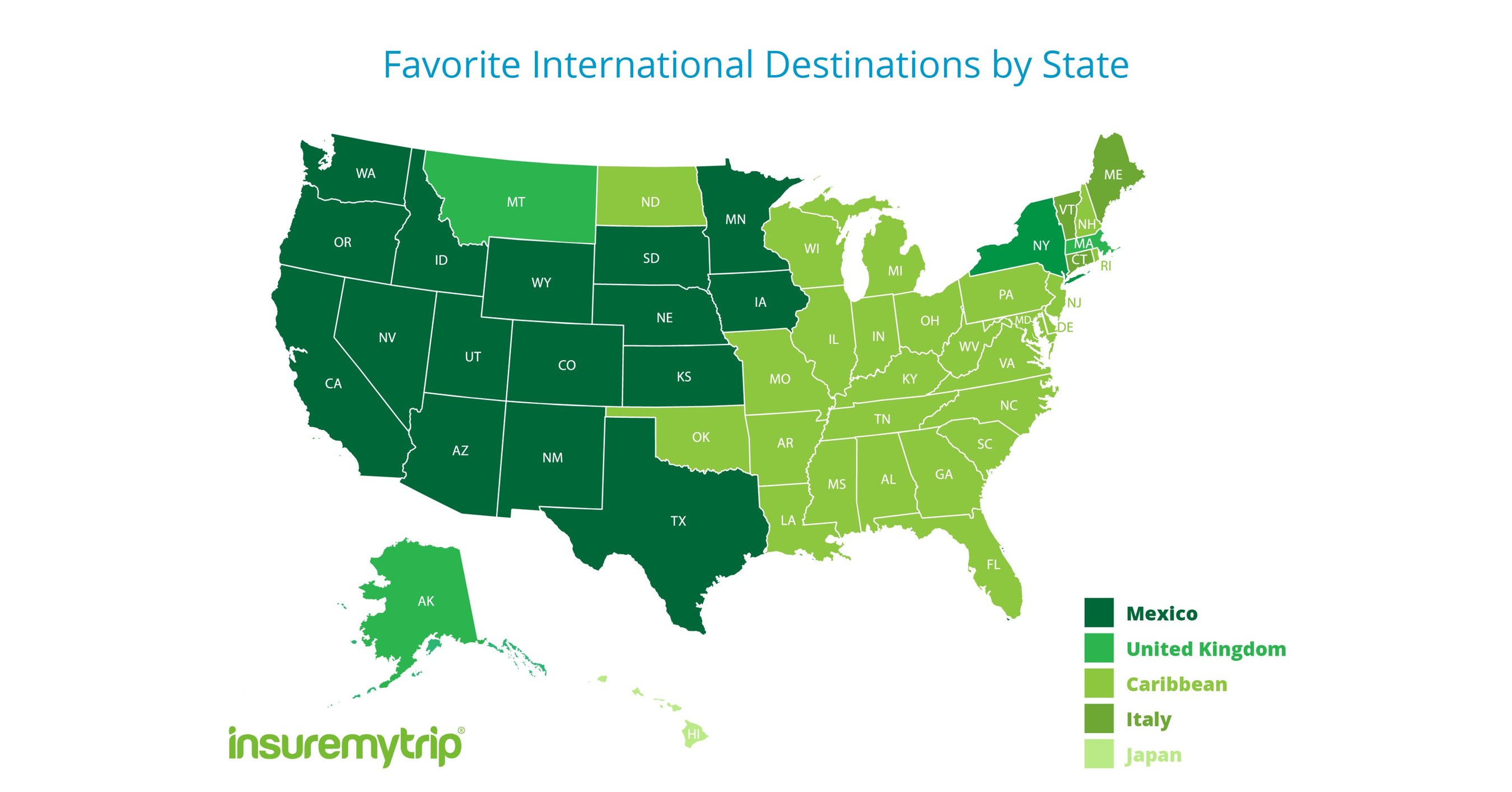 Travel Report: Most Popular International Destinations in Every State