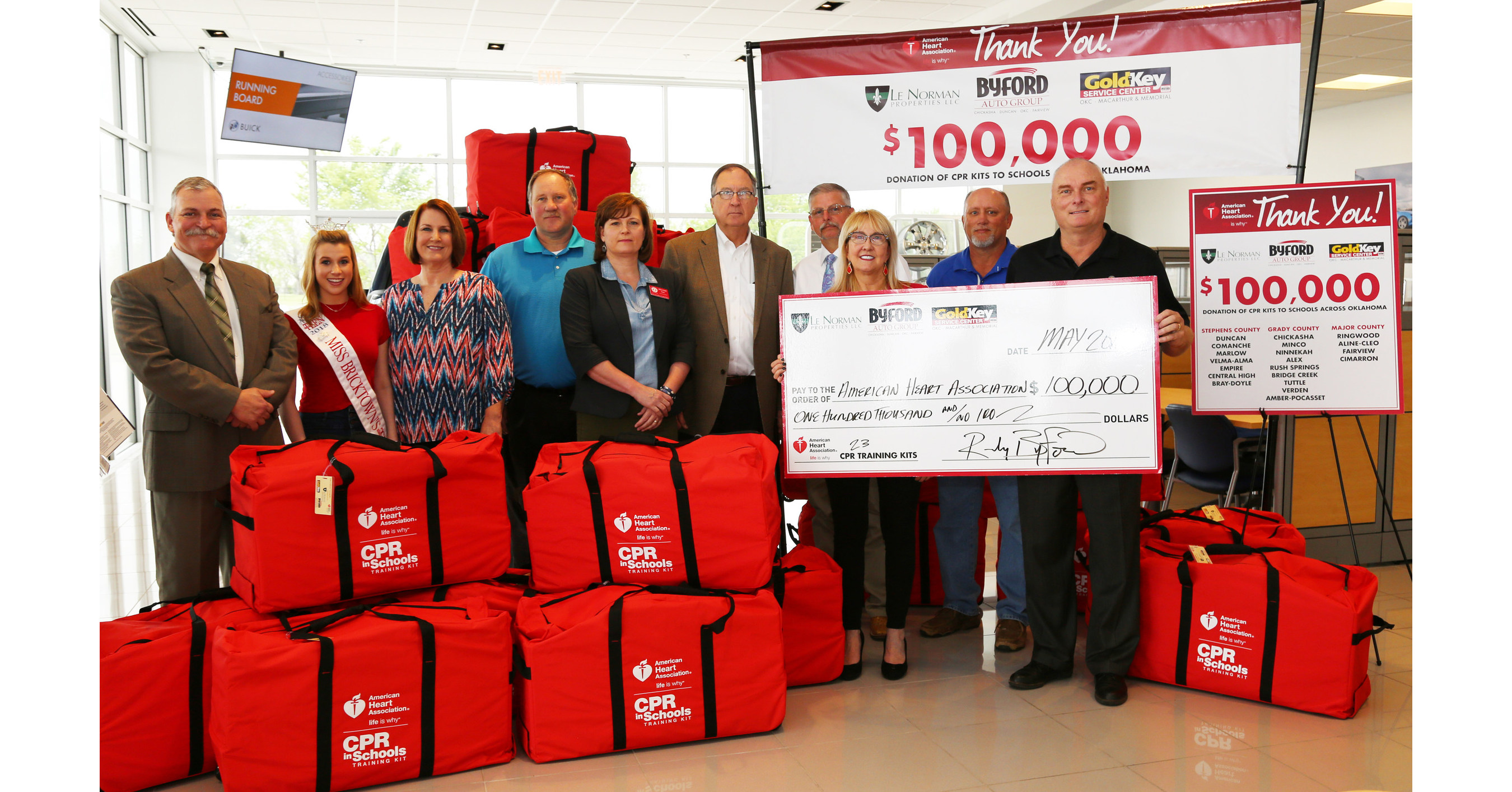 20 Oklahoma Schools Receive CPR Training Kits Courtesy of Le Norman ...