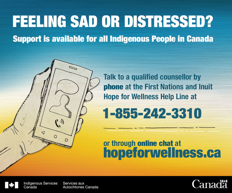 24/7 First Nations and Inuit Hope for Wellness Help Line now available ...