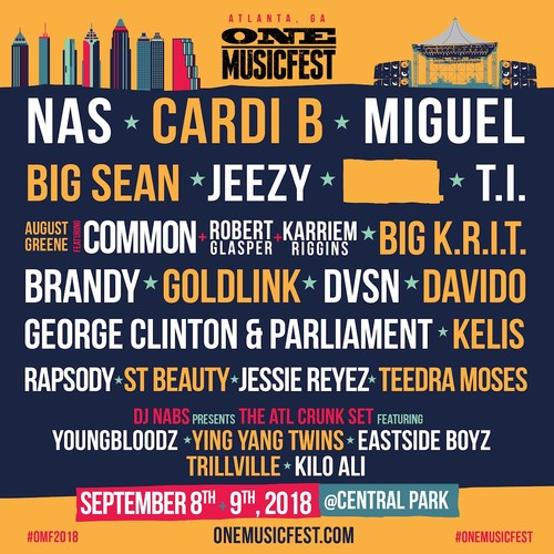 ONE Musicfest Announces 2018 Lineup; Performers Include Nas, Cardi B ...