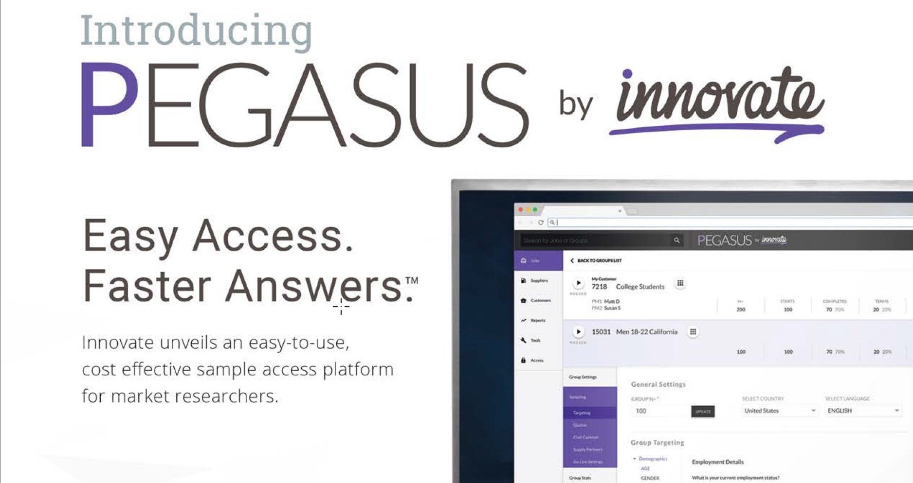 InnovateMR Unveils Highly Anticipated Pegasus Self-Serve Sampling Platform