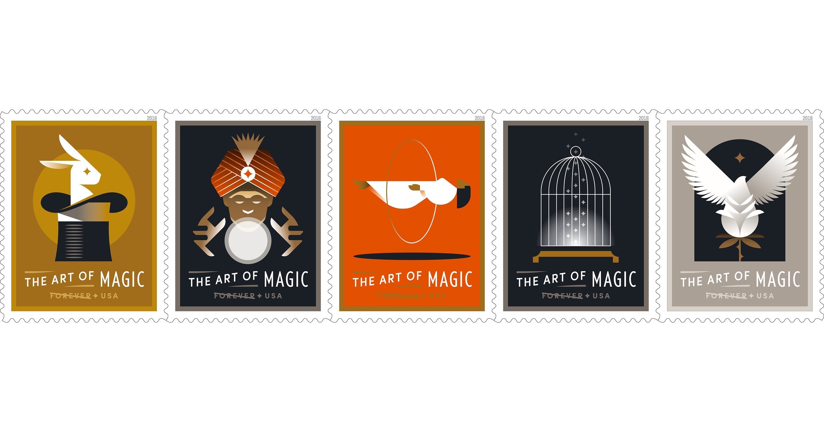 Abracadabra! The Art of Magic Forever Stamps Appear in Las Vegas
