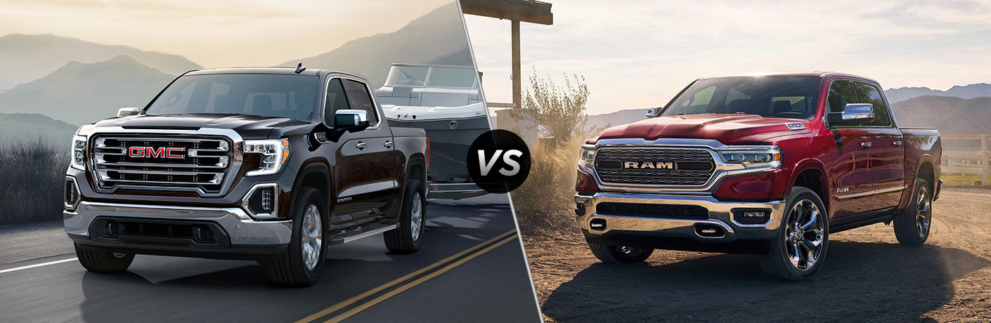 New GMC Sierra compared with Ram 1500 model