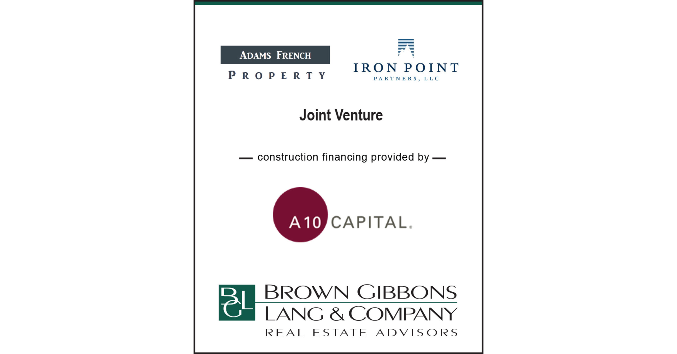 BGL Real Estate Advisors Announce the Joint Venture between Iron Point ...