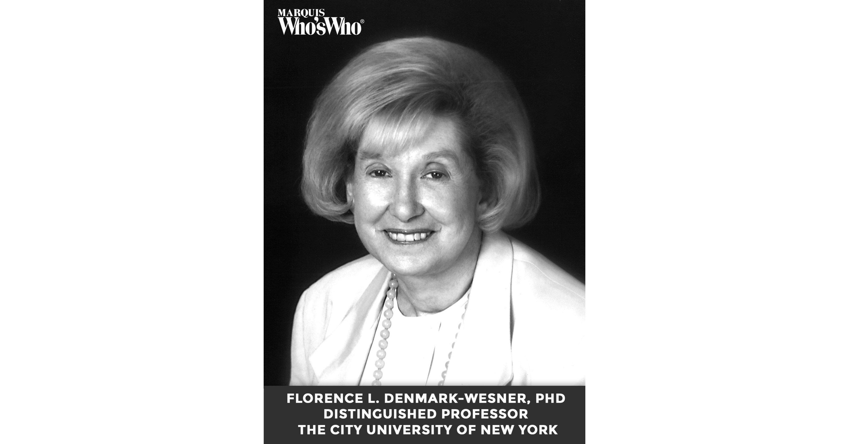 Florence L. Denmark-Wesner, Ph.D., Recognized for Contributions to ...