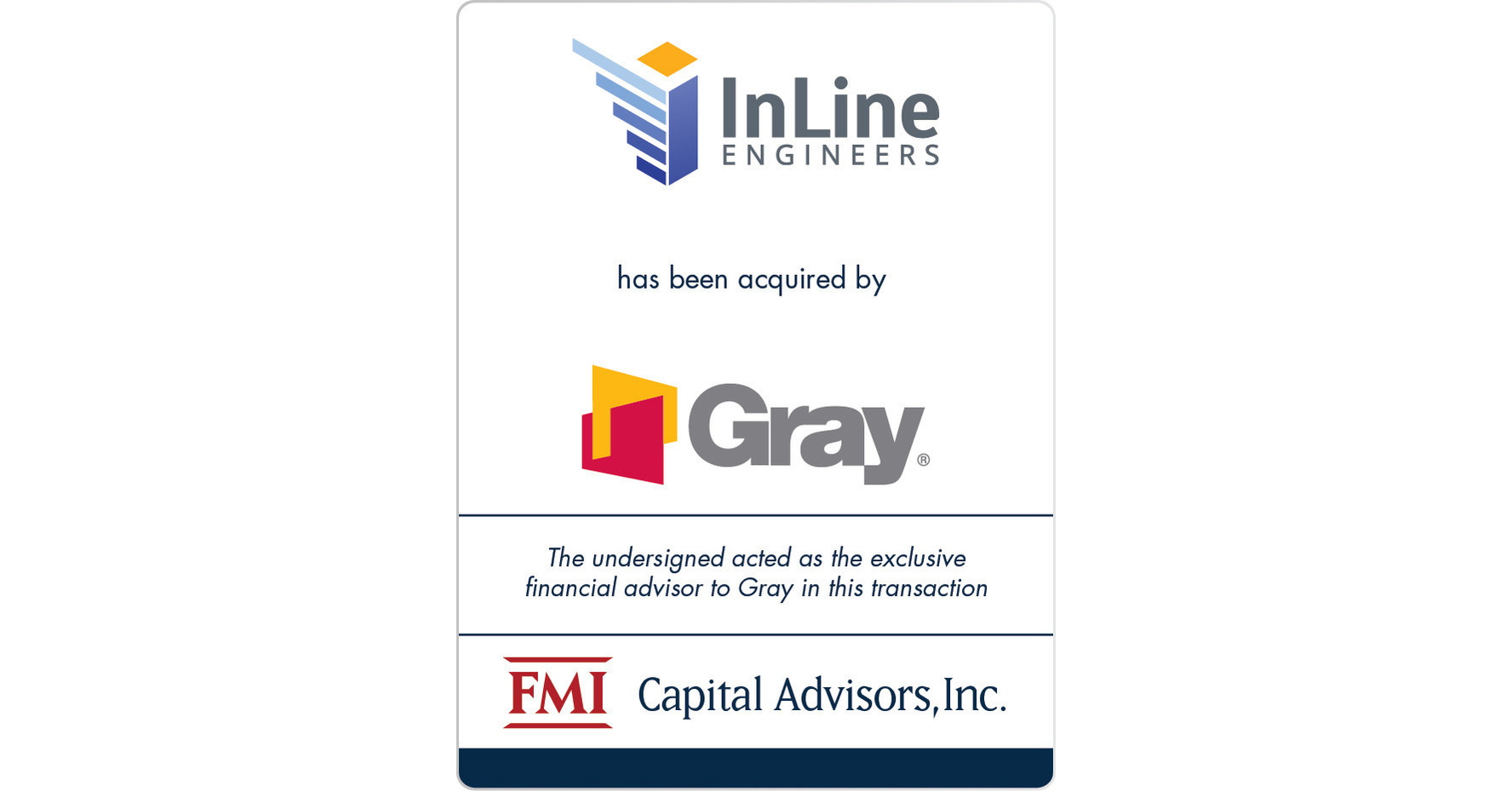 FMI Advises Gray on the Acquisition of InLine Engineers