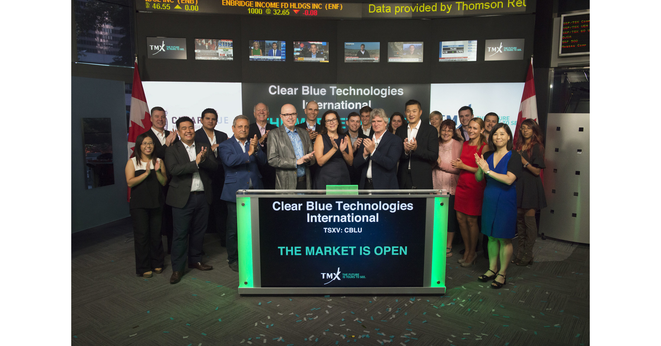Clear Blue Technologies International Inc. Opens the Market