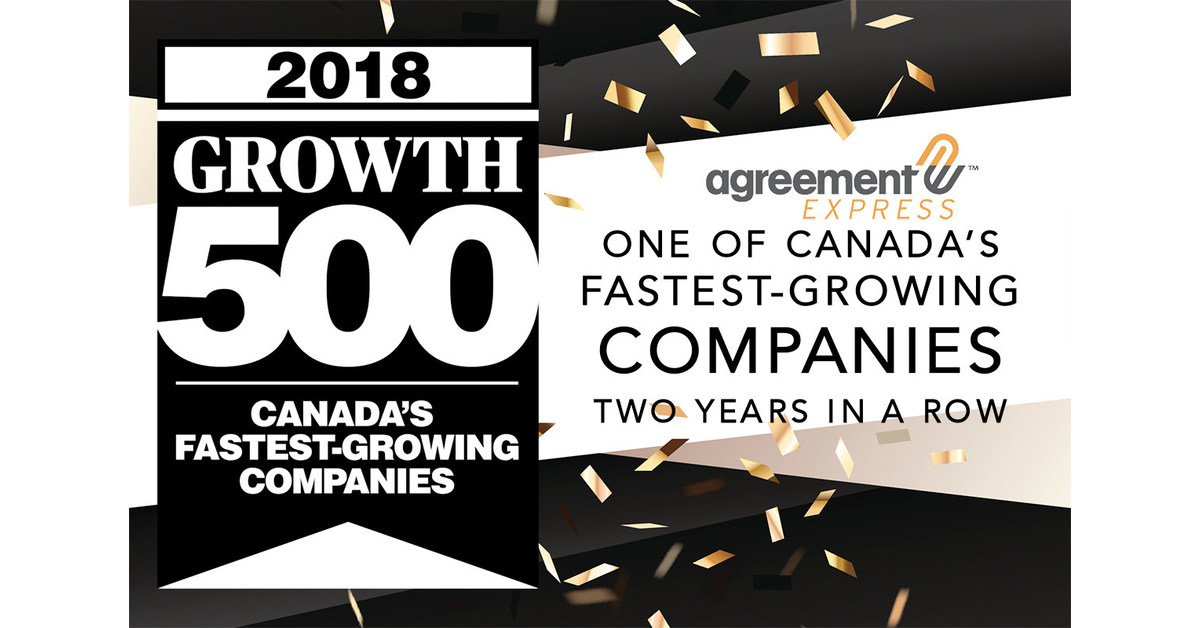 Agreement Express Included on the Growth 500 for Second Consecutive Year