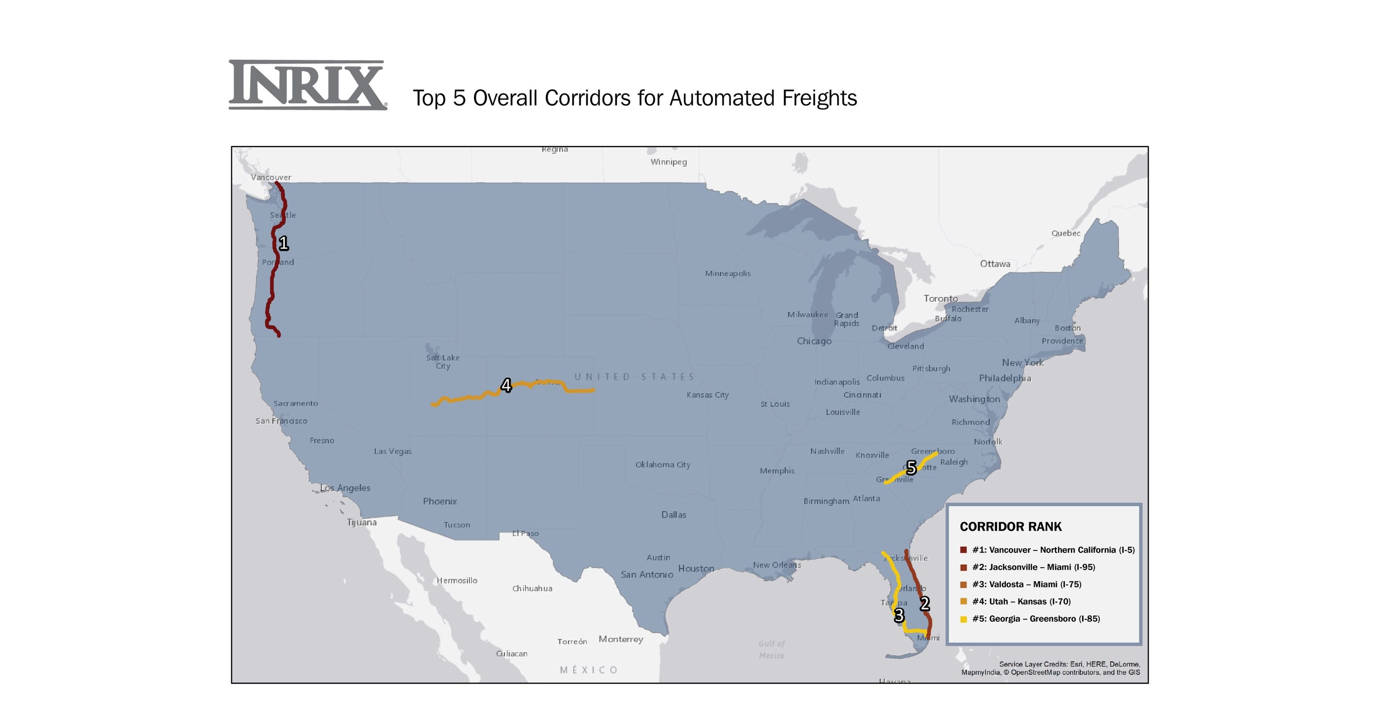 INRIX Identifies U.S. Corridors Best Suited for Highly Automated Truck ...