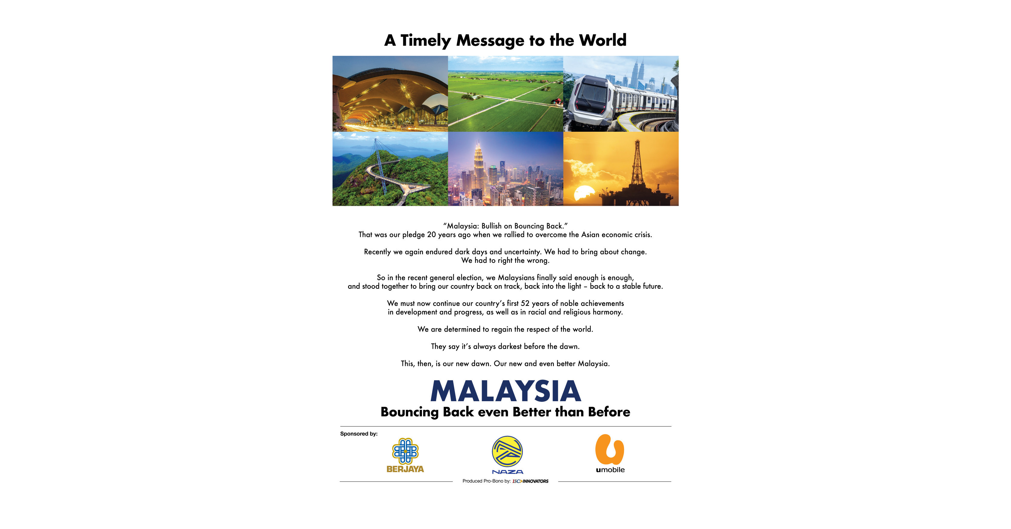 Message to the World Launched to Coincide with Malaysian PM's UN ...