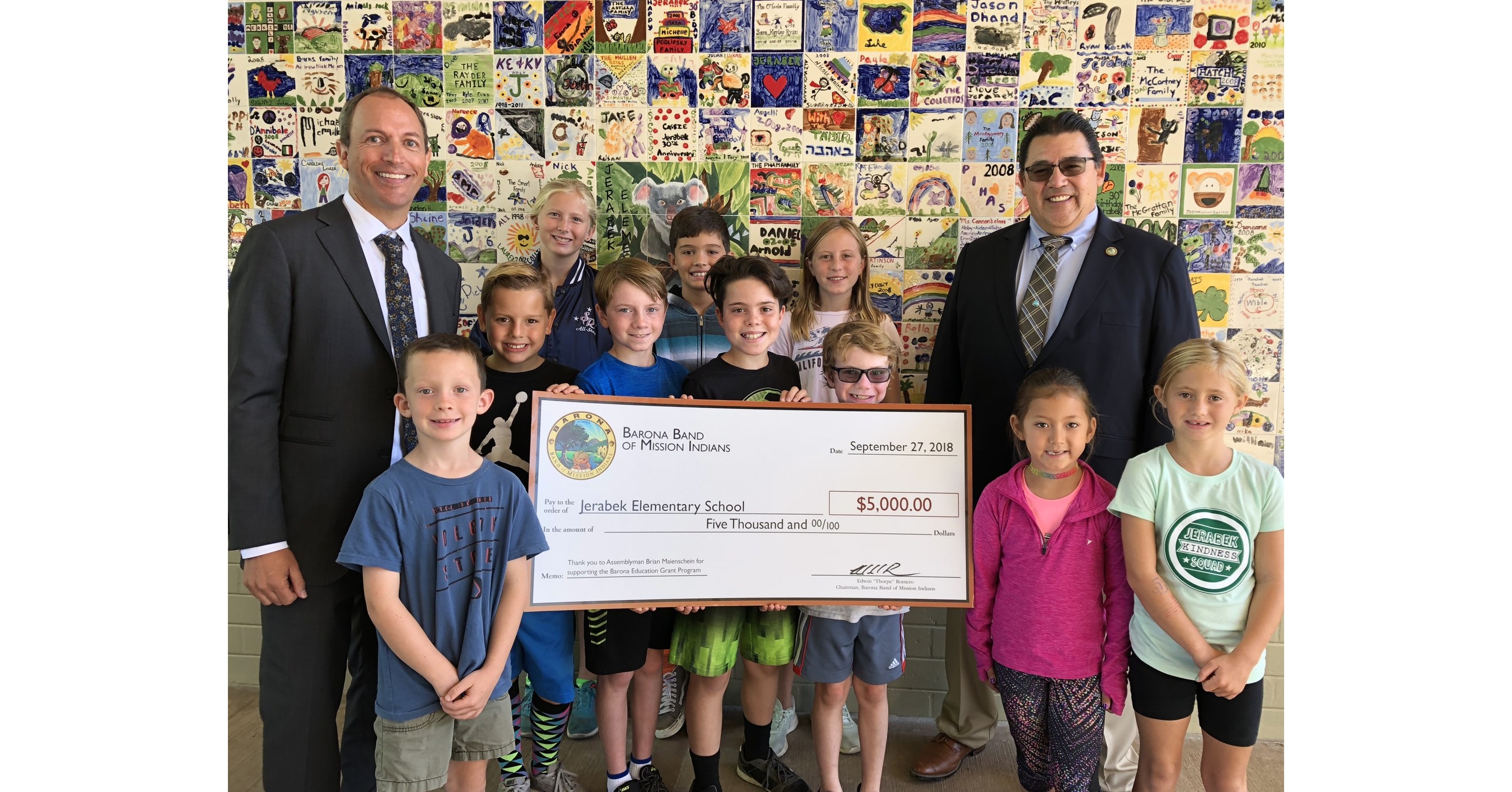 Jerabek Elementary School Awarded $5,000 Barona Education Grant To Establish A STEM Lab