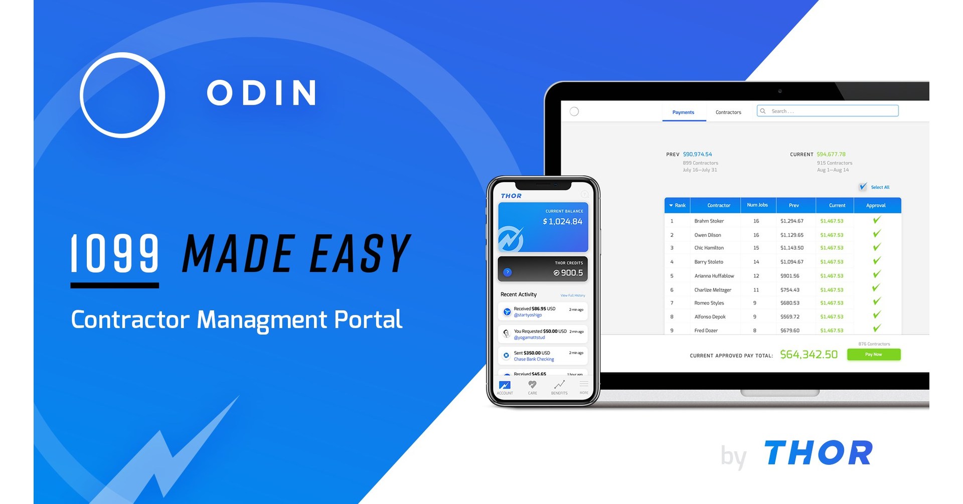 Thor Introduces Odin™ 1099 Contractor Management Portal and Announces ...