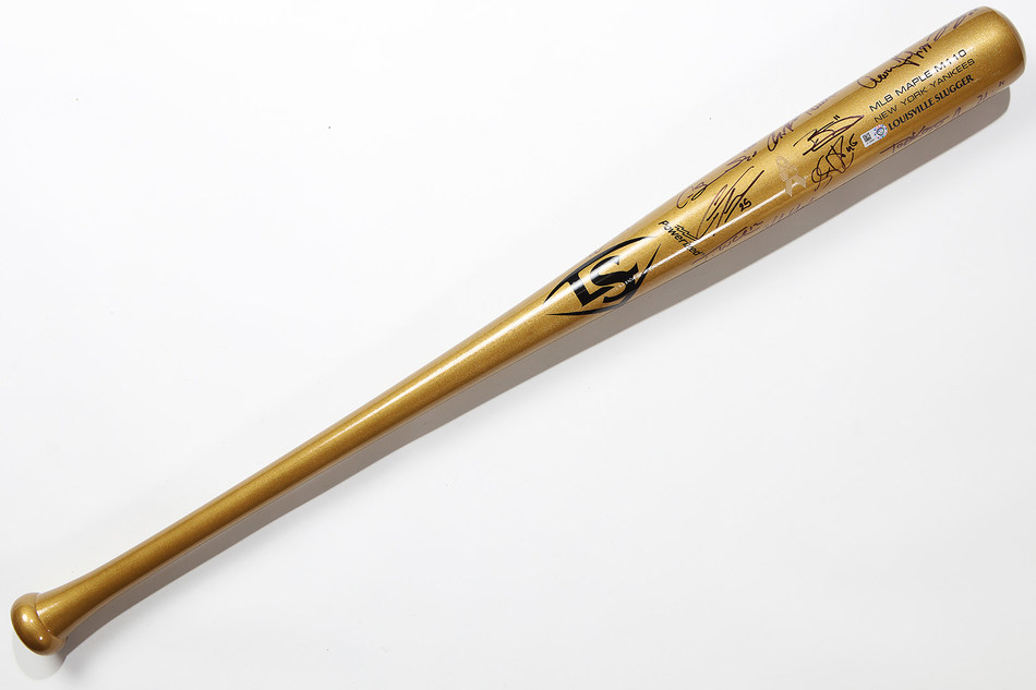 31 MLB® & MLB Network® Signed Gold Louisville Slugger® Bats Being ...