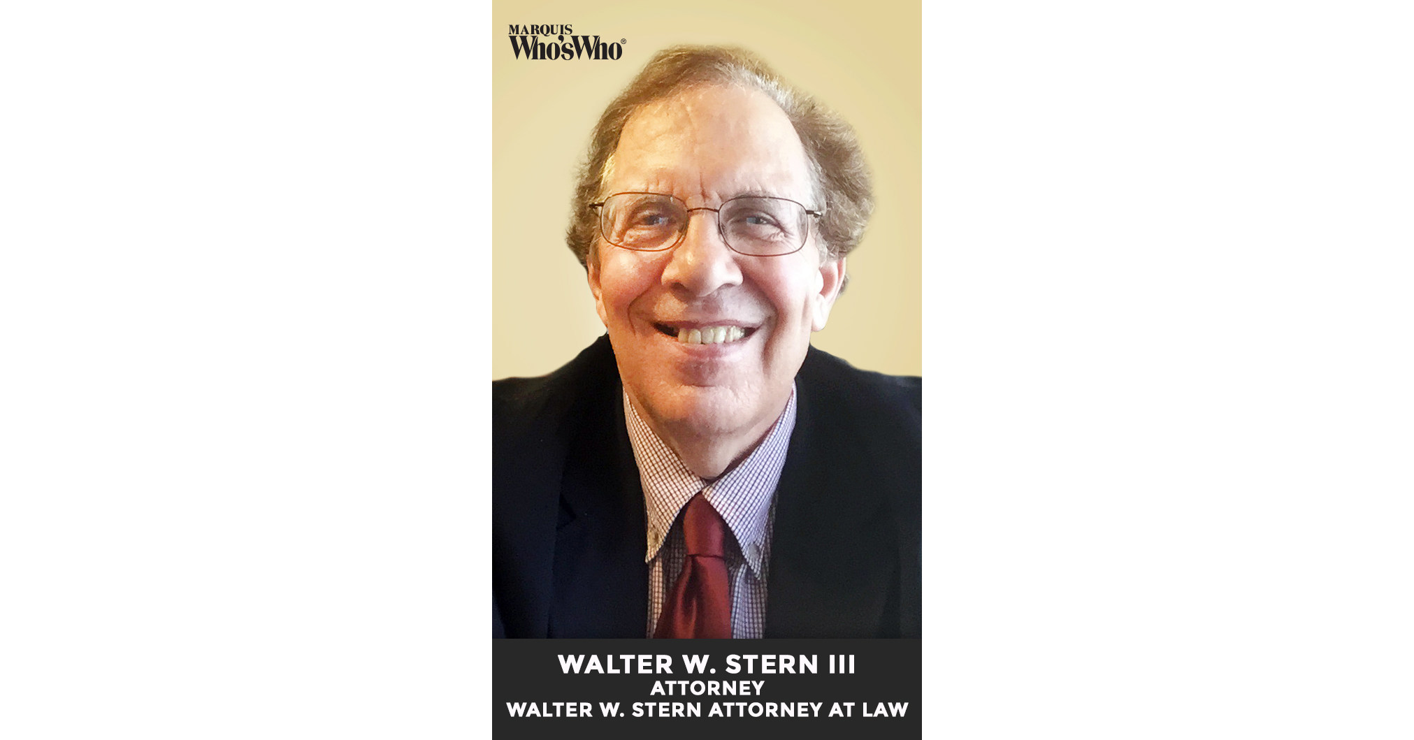 Walter W. Stern III Honored for Focus on Law and Education