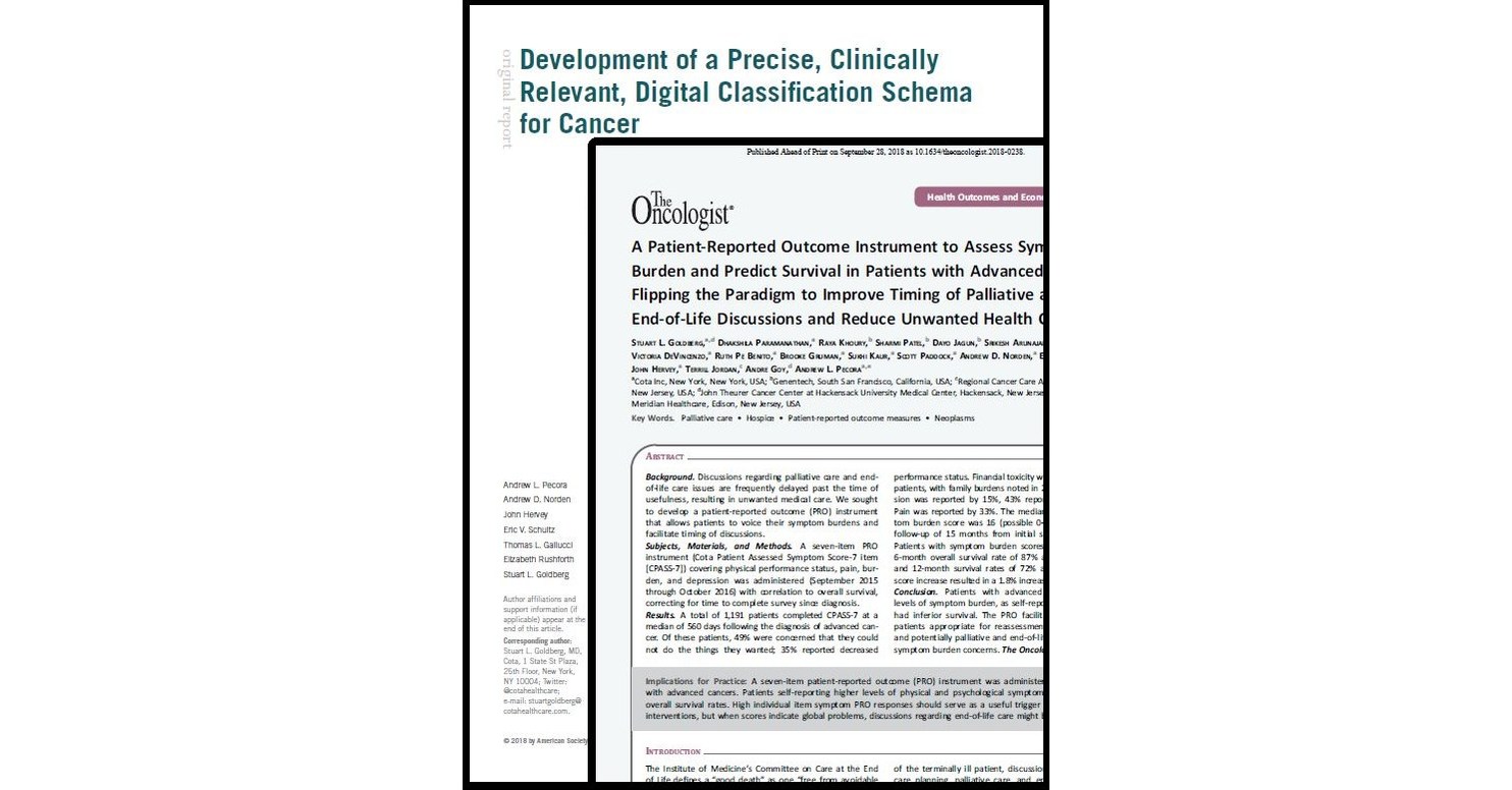 Cota Healthcare Announces Publication of Two Studies Supporting Need ...