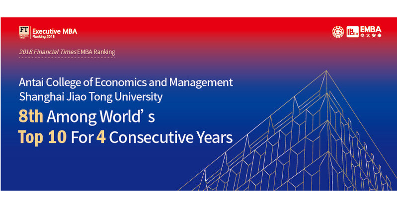 Antai Ranked 8th in FT Global EMBA Ranking 2018