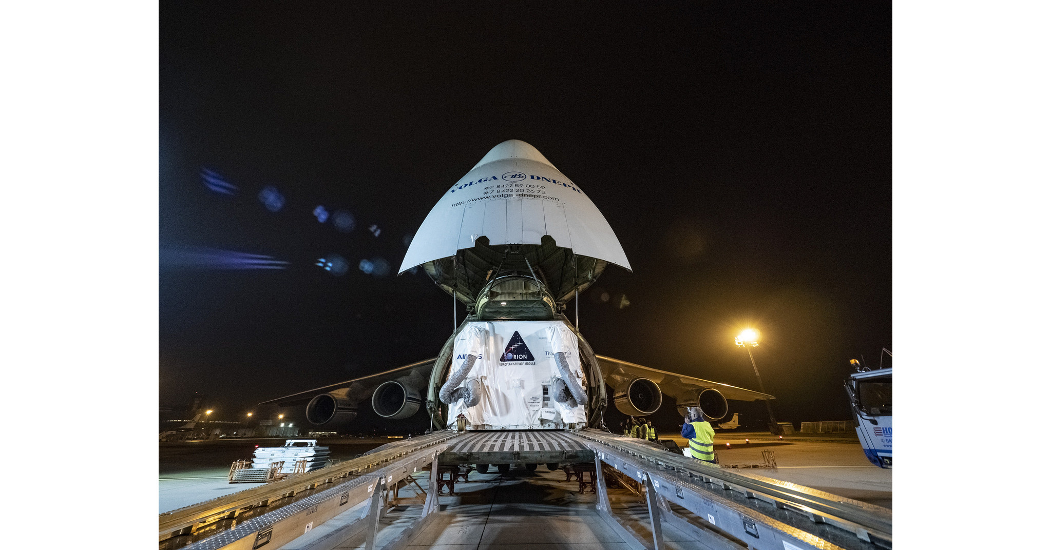 European-Built Service Module Arrives in U.S. for First Orion Moon Mission