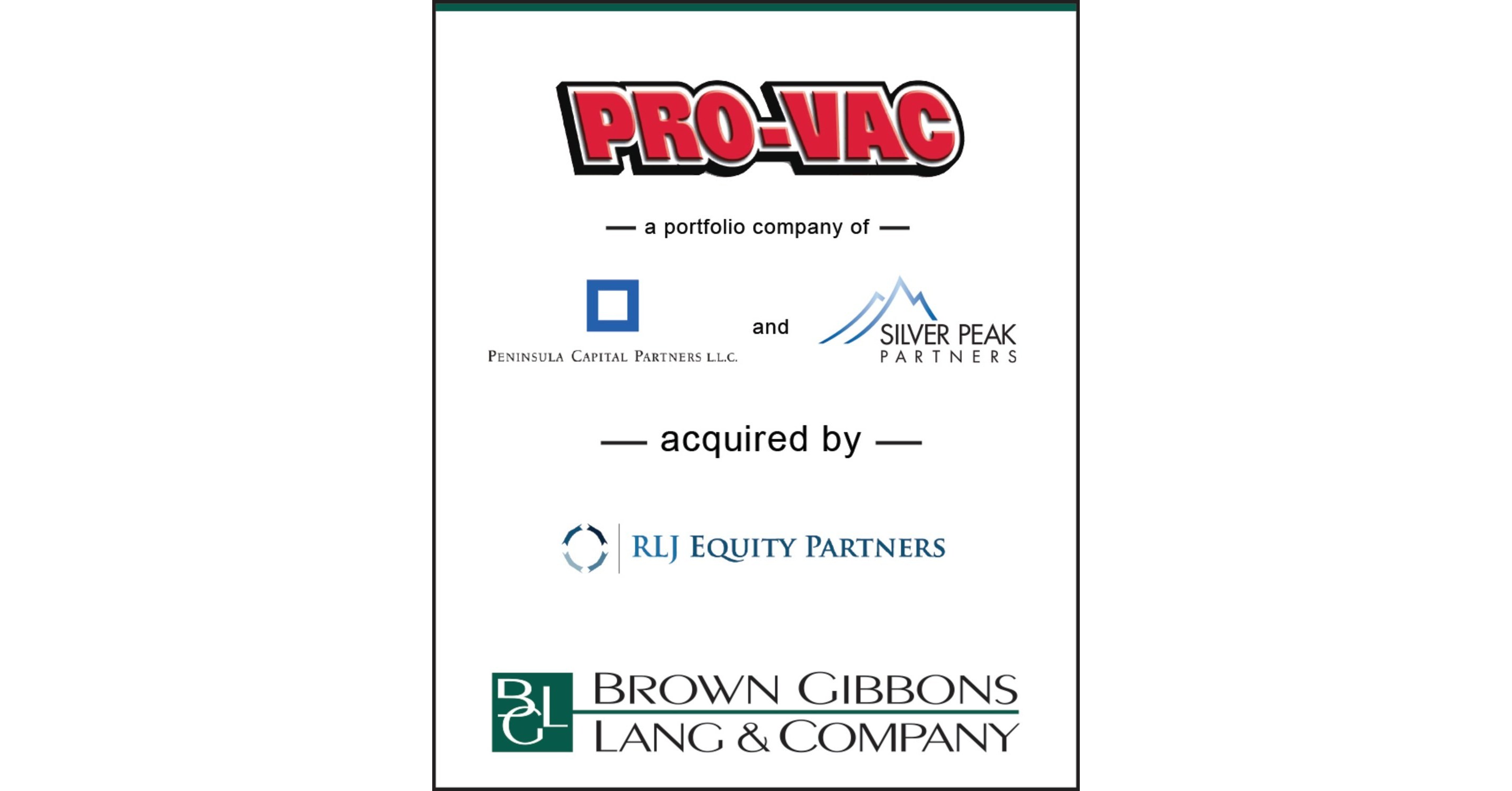 BGL Announces the Sale of Pro-Vac to RLJ Equity Partners