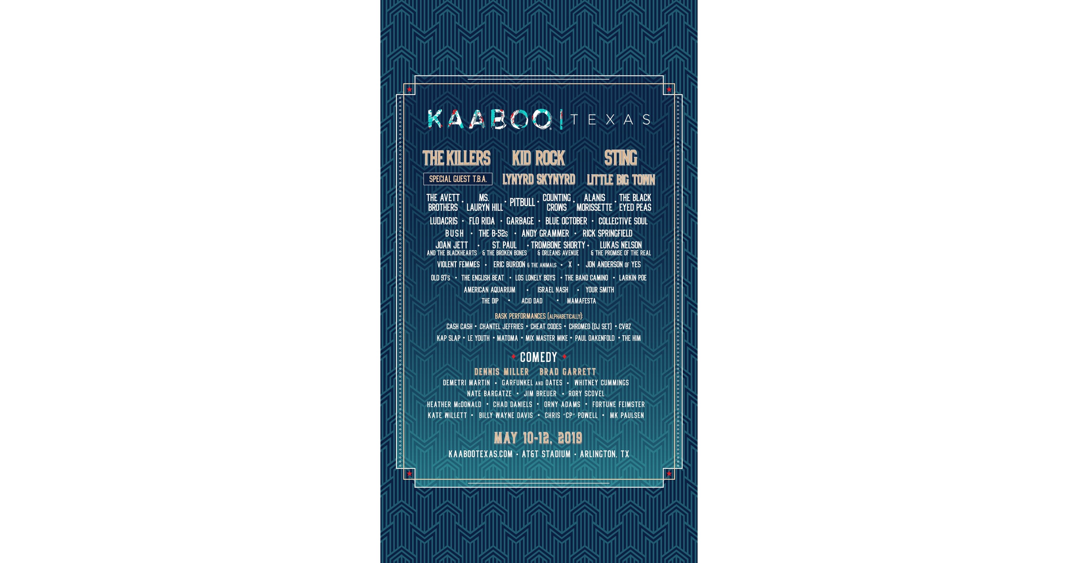KAABOO Texas Debuts On May 10-12, 2019