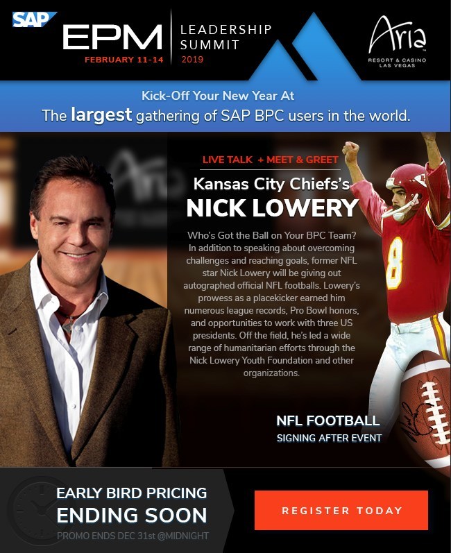 The Kick Is Good! NFL Legend Nick Lowery to Deliver Keynote at 2019 EPM ...
