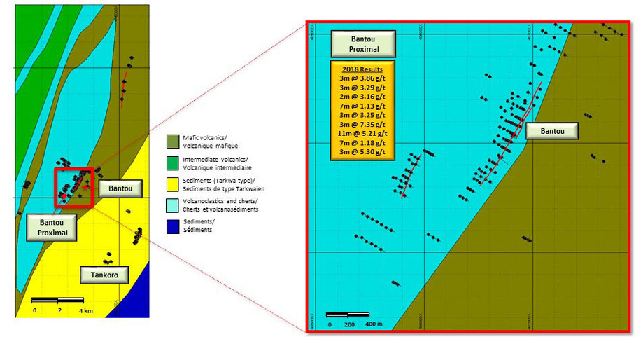 SEMAFO: Maiden Inferred Resource at Bantou of 361,000 oz at 5.35 g/t Au
