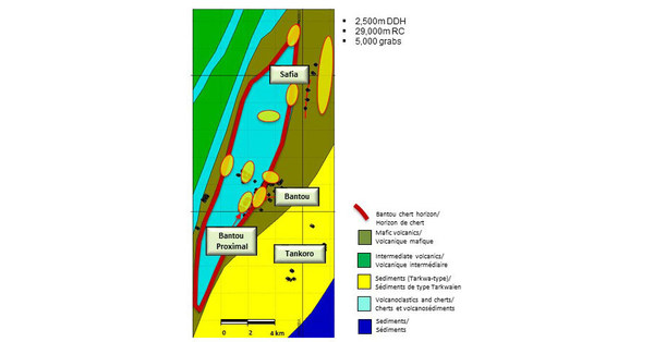 SEMAFO: Maiden Inferred Resource at Bantou of 361,000 oz at 5.35 g/t Au