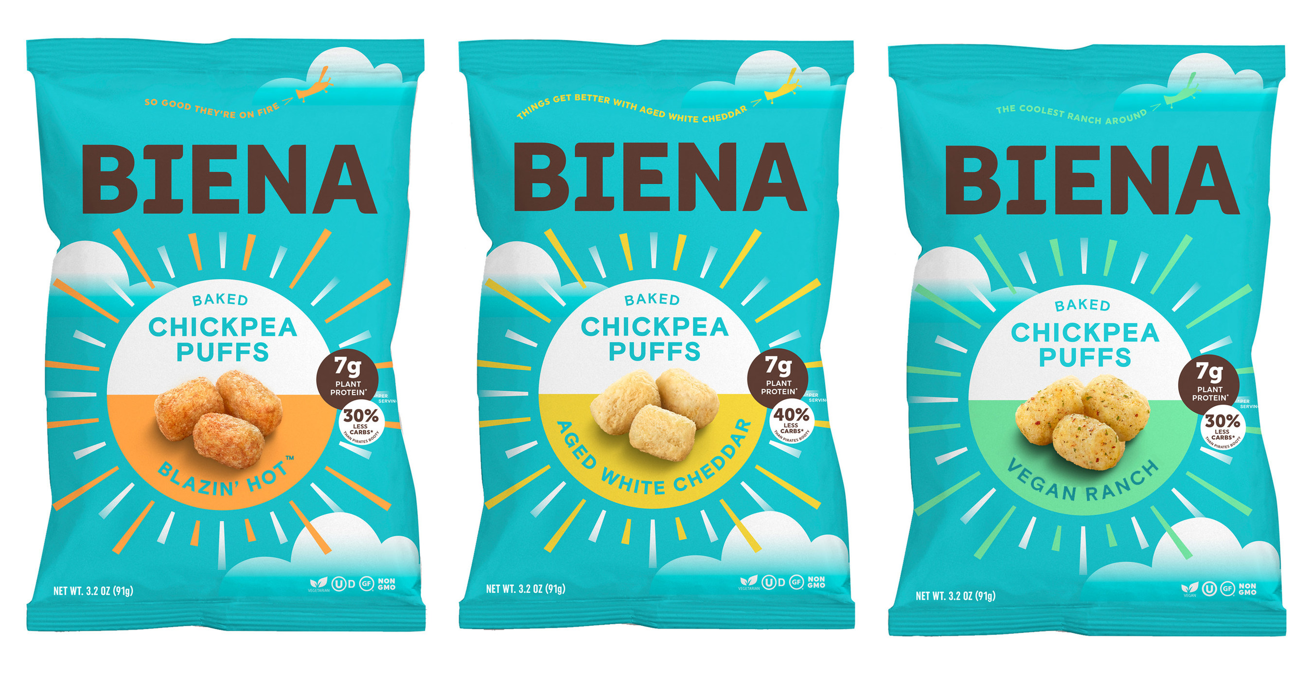 Biena Grows Portfolio of Plant Protein Snacks with Baked Chickpea Puffs
