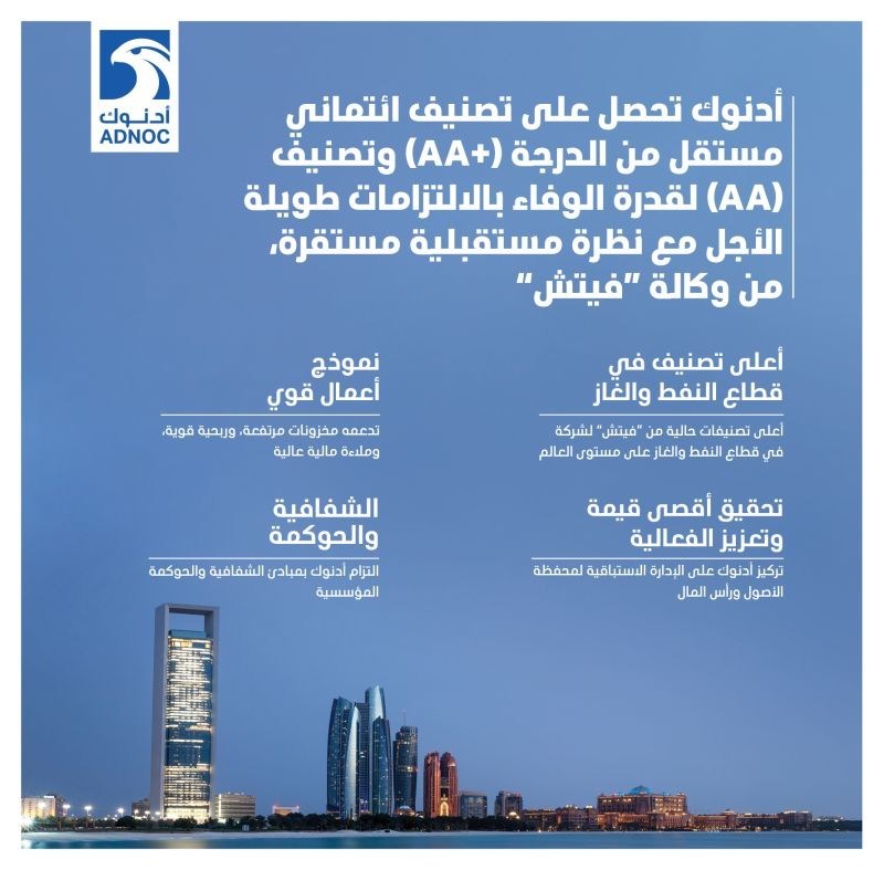 ADNOC Assigned AA+ Standalone and AA Long-Term Issuer Default Credit ...
