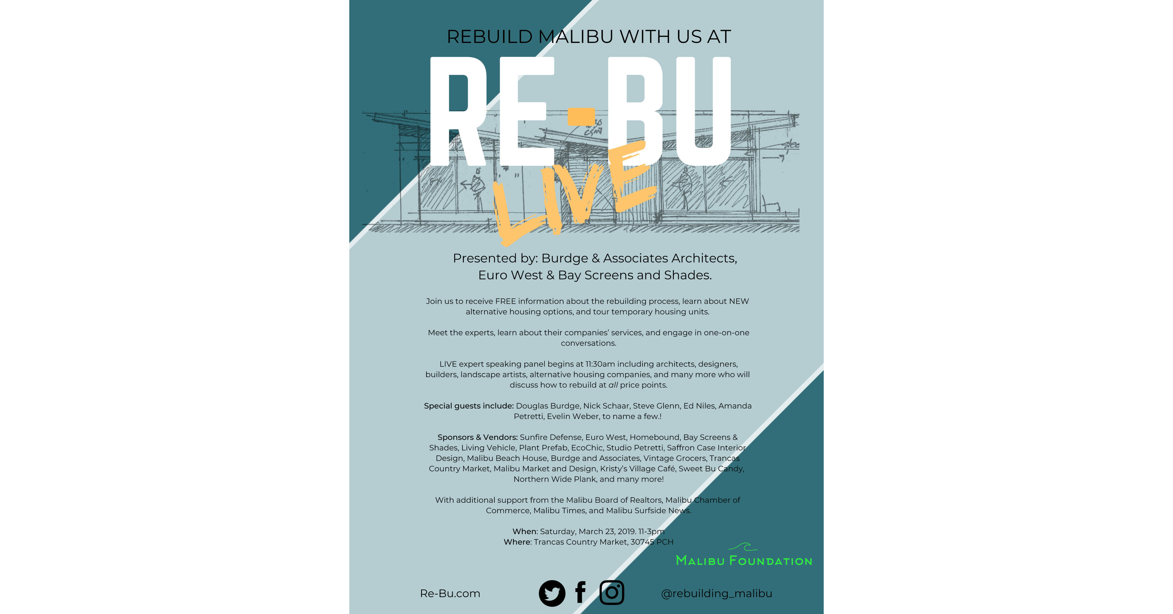 REBU LIVE, the rebuilding Malibu event