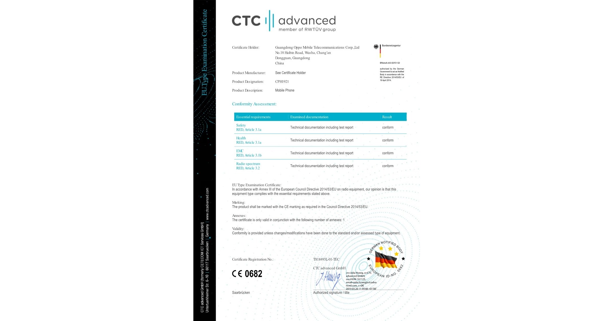 OPPO's First 5G Smartphone Receives 5G CE Certificate