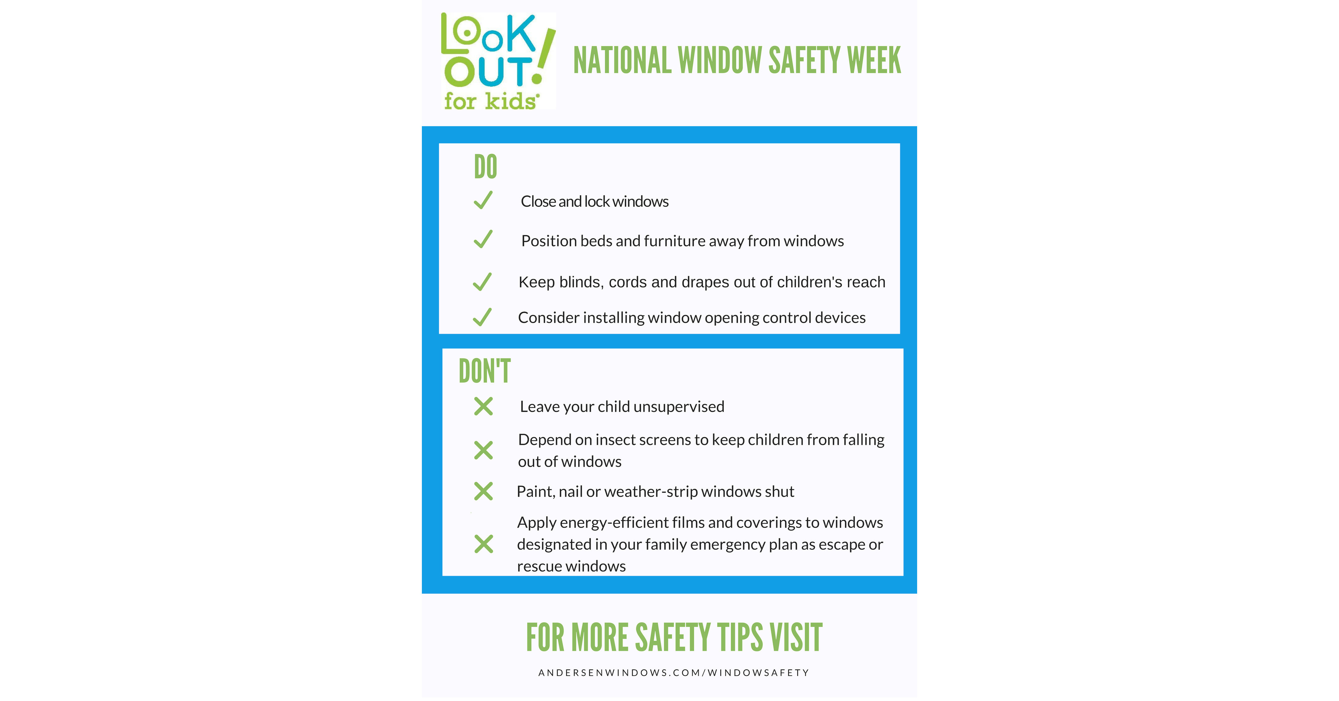 Andersen Promotes LookOut For Kids® for National Window Safety Week