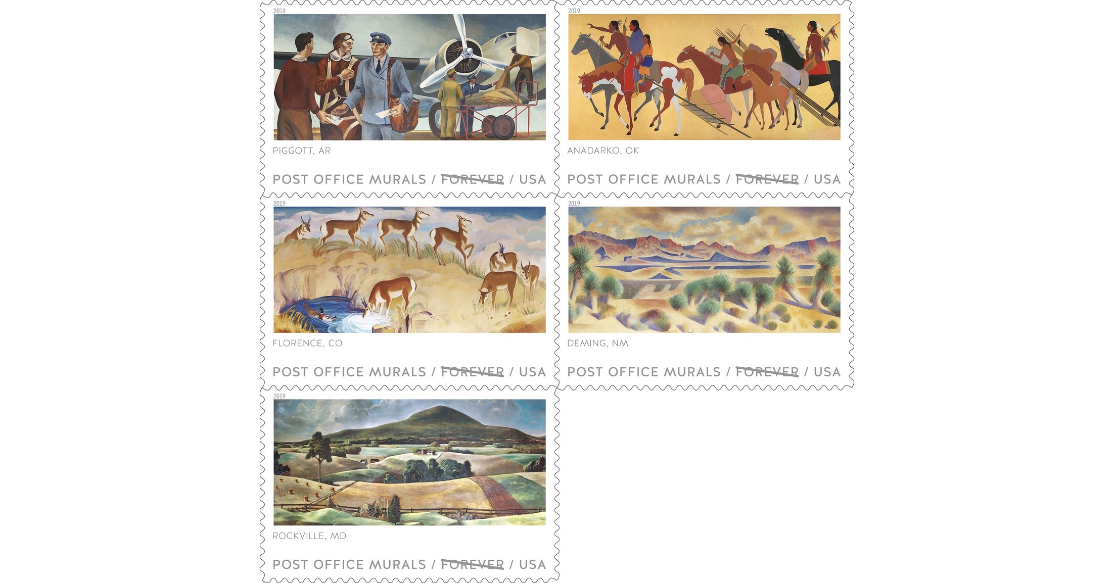 U.S. Postal Service Honors Post Office Lobby Artwork with Stamps