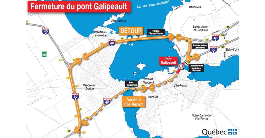 Autoroute 20 entre L'Île-Perrot et l'île de Montréal (Sainte-Anne-de ...