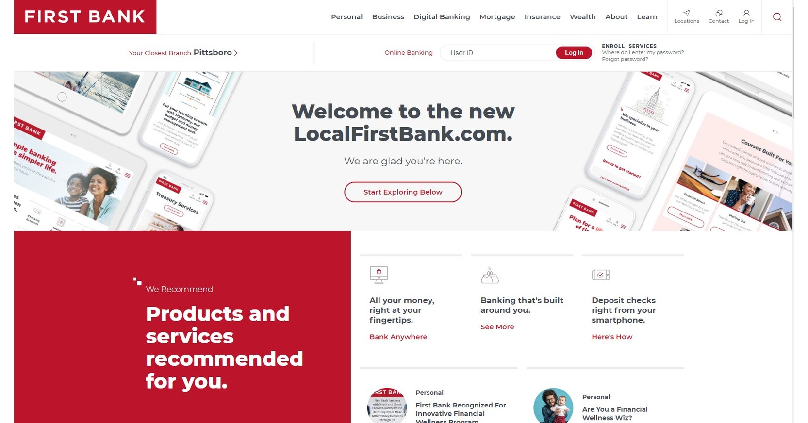 First Bank Launches New Website
