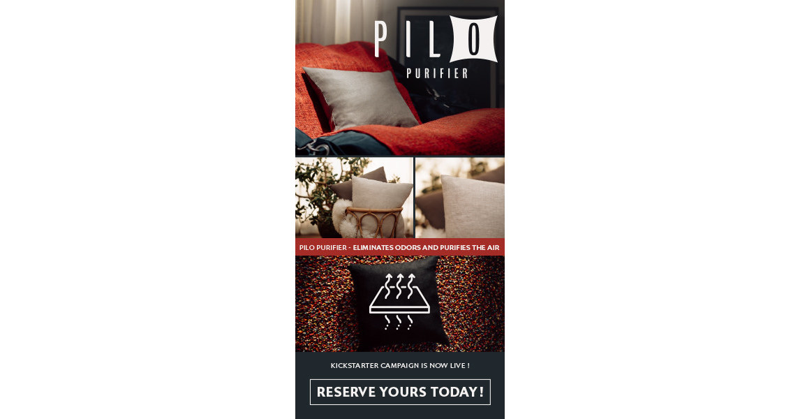 PILO: The World's First Odor-Eliminating, Air-Purifying Throw Pillow
