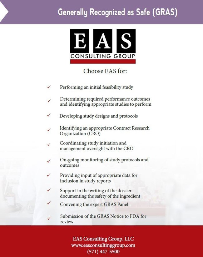 EAS Assists Food and Hemp Firms with FDA GRAS Submissions