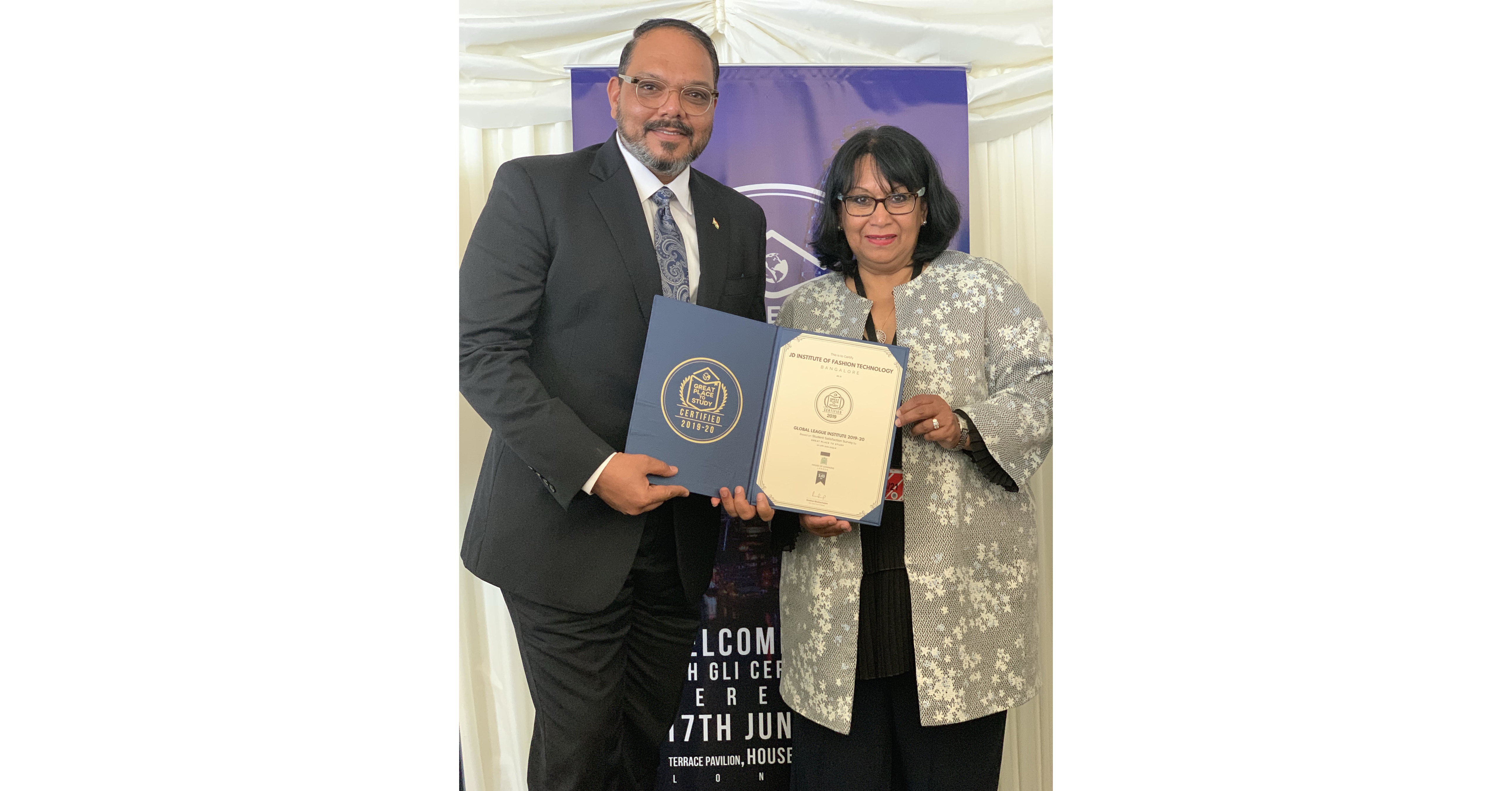 JD Institute is now Certified as 'Global League Institute' at the House ...