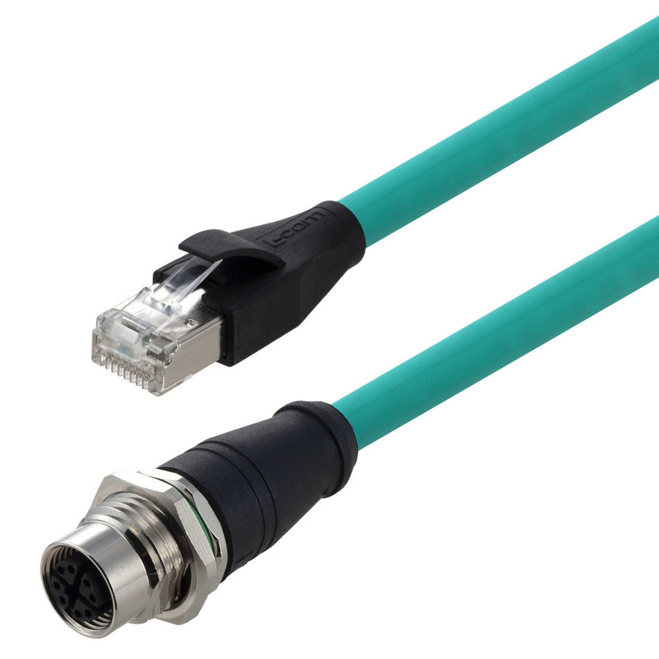 L-com Releases New Premium RJ45 to M12 Female Panel-Mount Cable Assemblies