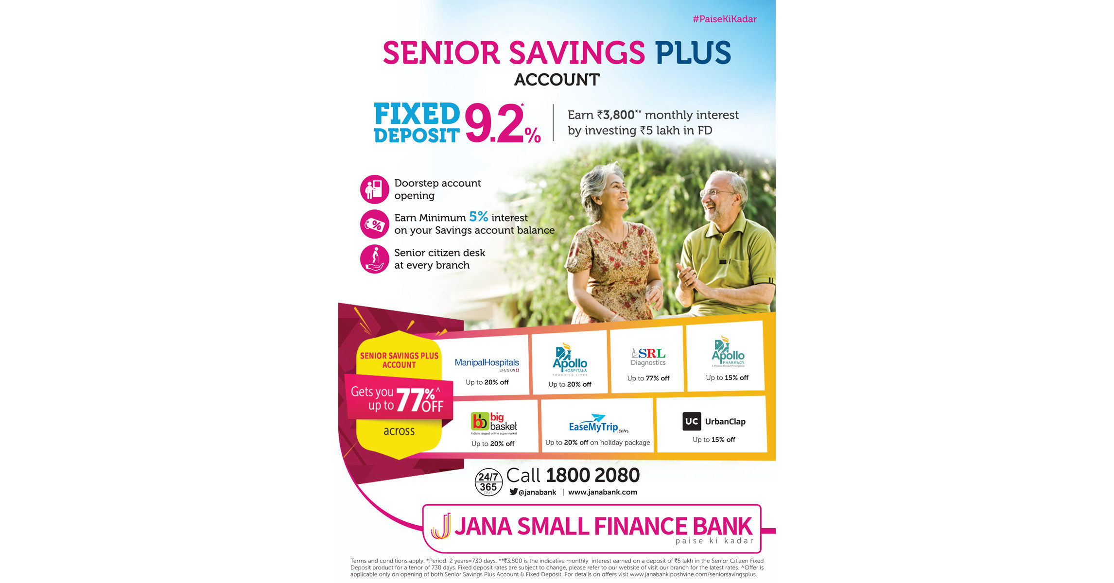 Jana Small Finance Bank Launches Senior Savings Plus