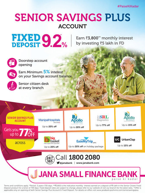 Jana Small Finance Bank Launches Senior Savings Plus